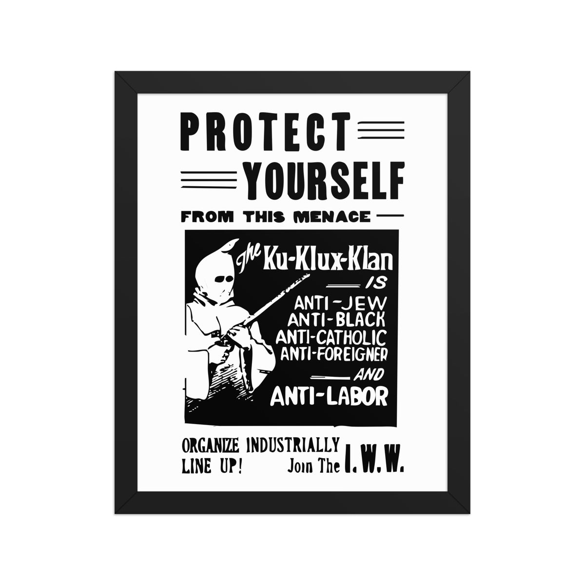 IWW Anti-Klan Framed Poster – Working Class History | Shop