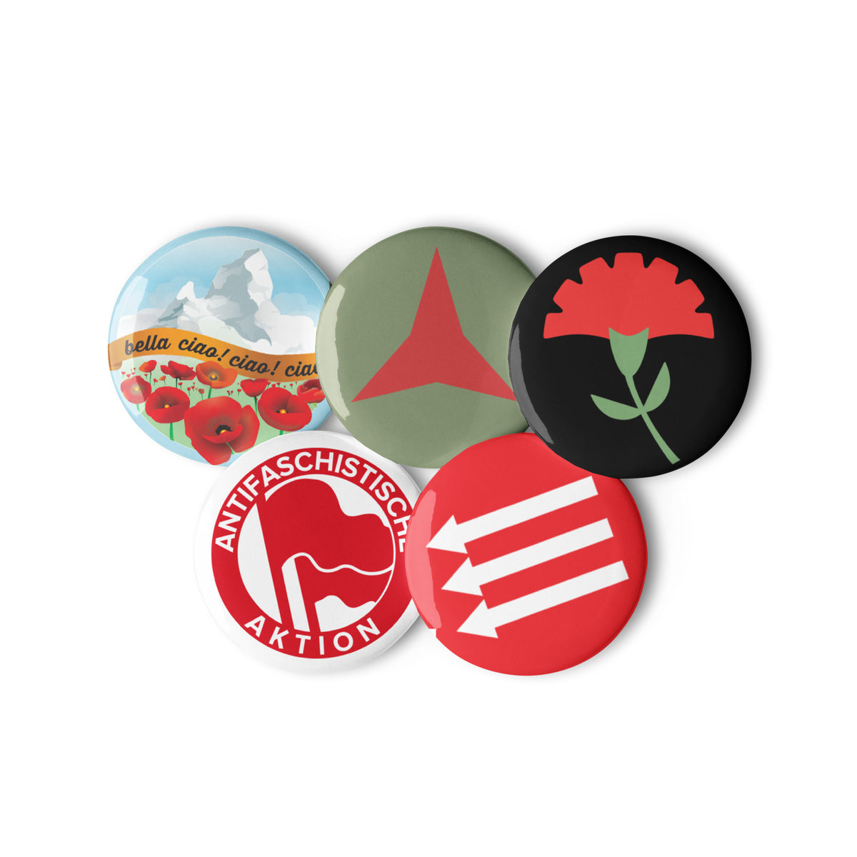 Anti-Fascist Pin Button Pack – Working Class History | Shop