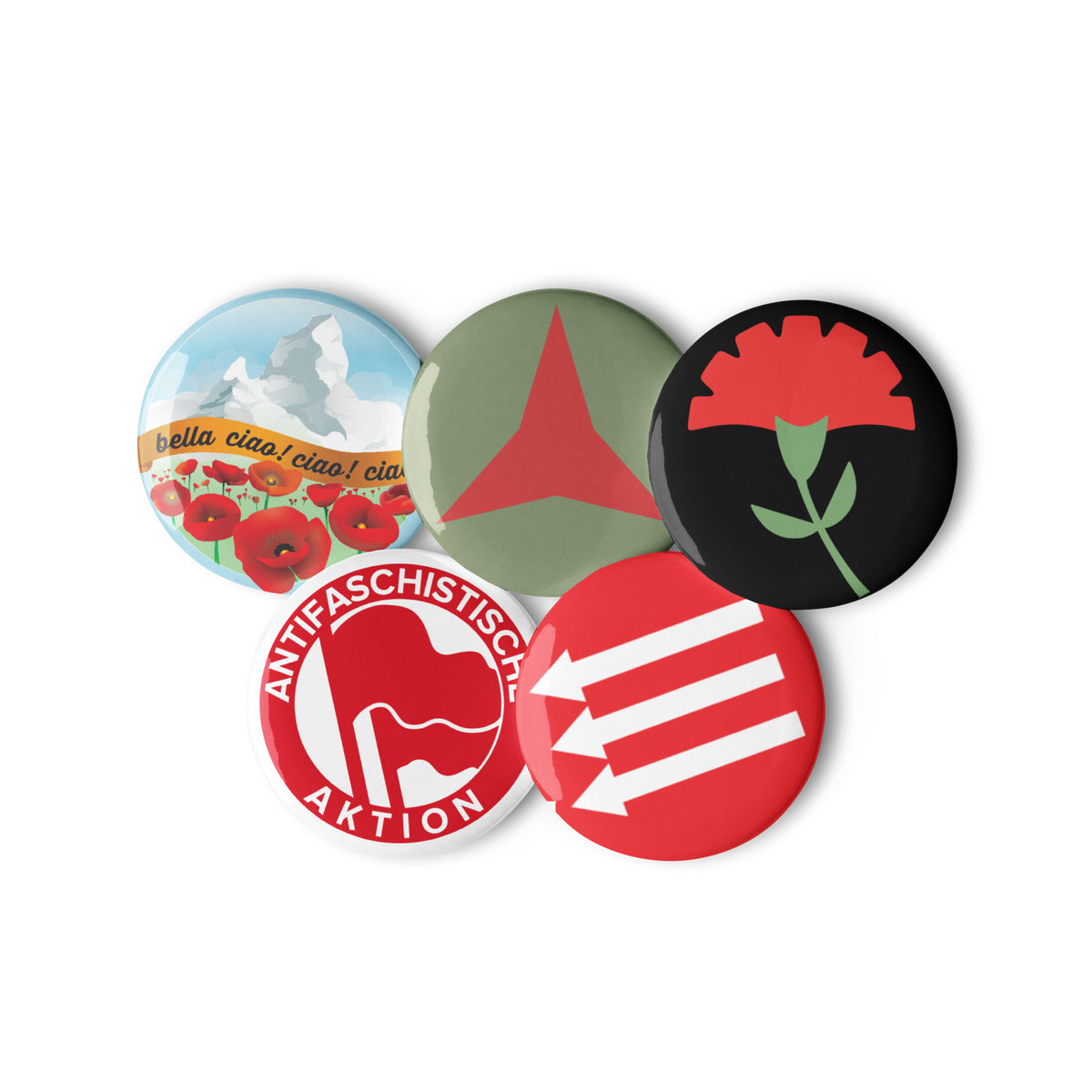 Anti-Fascist Pin Button Pack – Working Class History | Shop